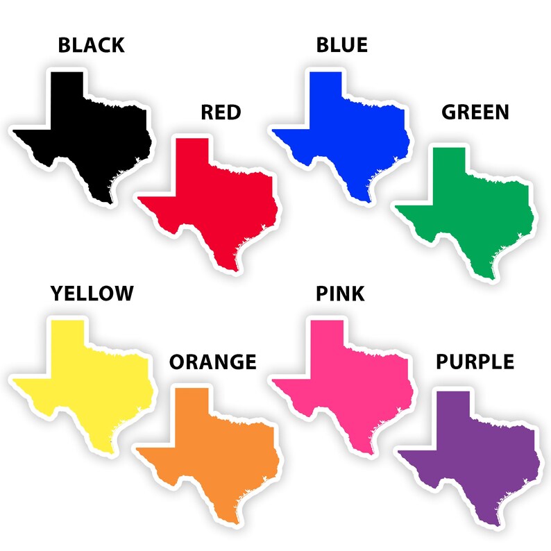 Texas State Sticker | TX | Solid Color | Tumbler Decal | Laptop Decal ...