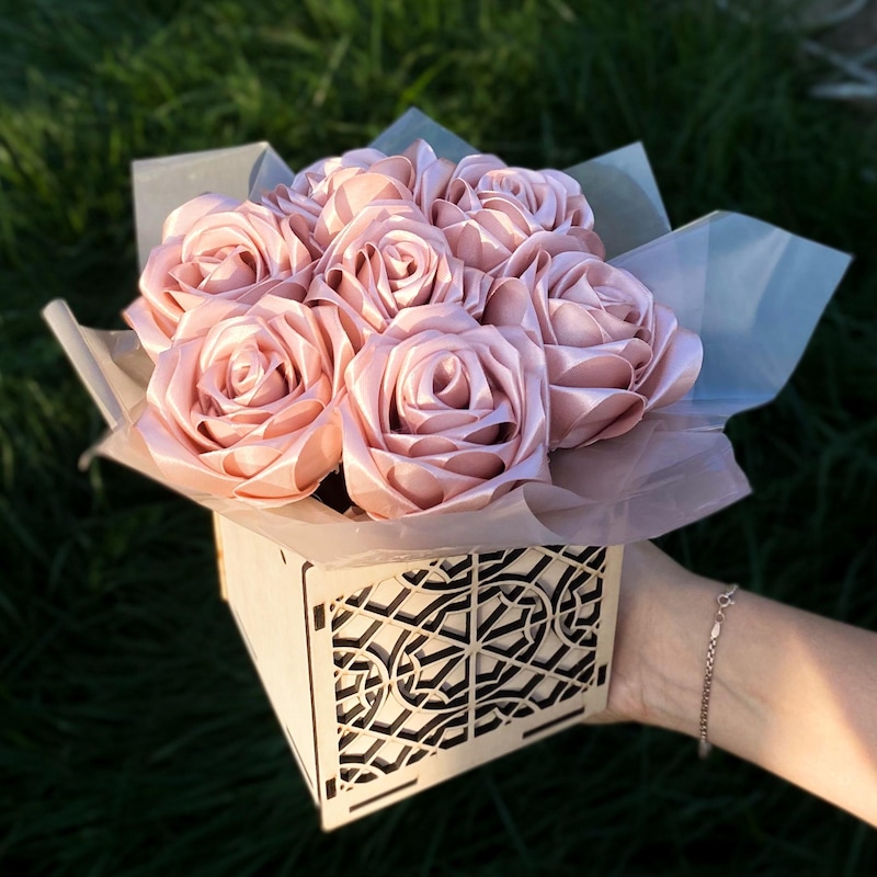 Ribbon Rose Bouquet - Etsy