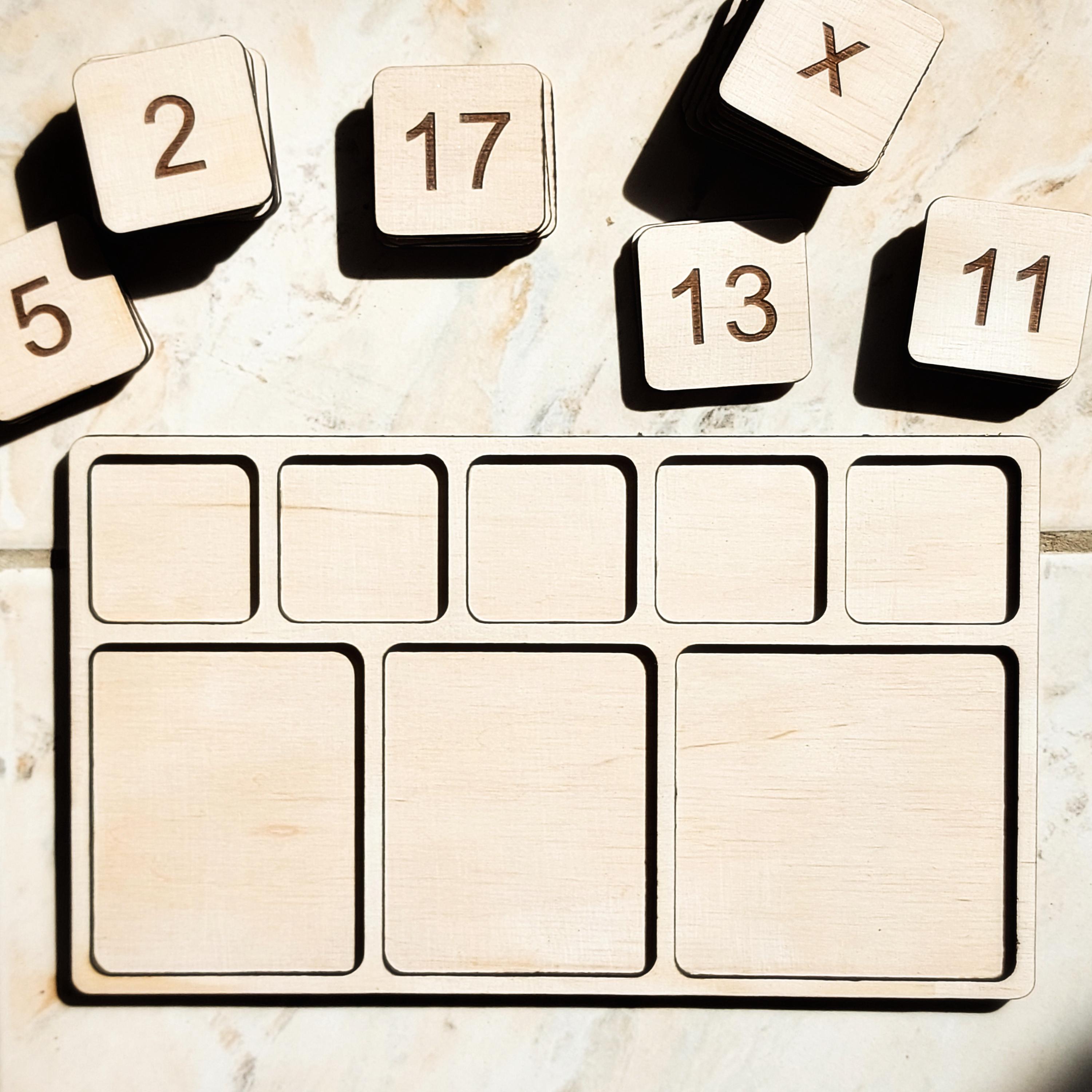 Multiplication and Division Math Board Montessori Wooden Number Tray ...