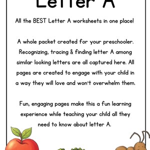 Letter A Preschool Worksheets | Printable Alphabet Packet | Tracing ...