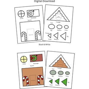 Gingerbread House Cutting Shapes Activity: Preschool Christmas Activity ...