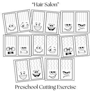 Hair Salon Scissor Skills Activity: Fine Motor Practice | Fun Preschool ...
