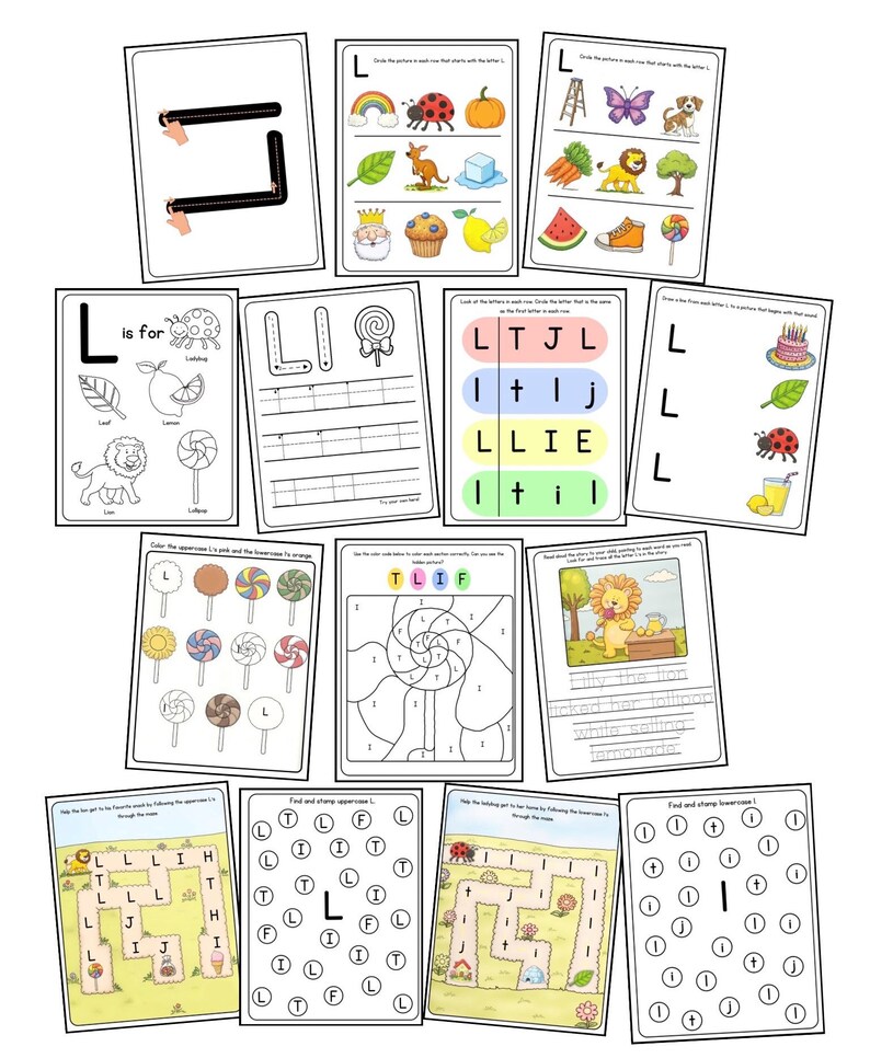 Letter L Preschool Worksheet Packet: Fun Learning Activity (digital ...