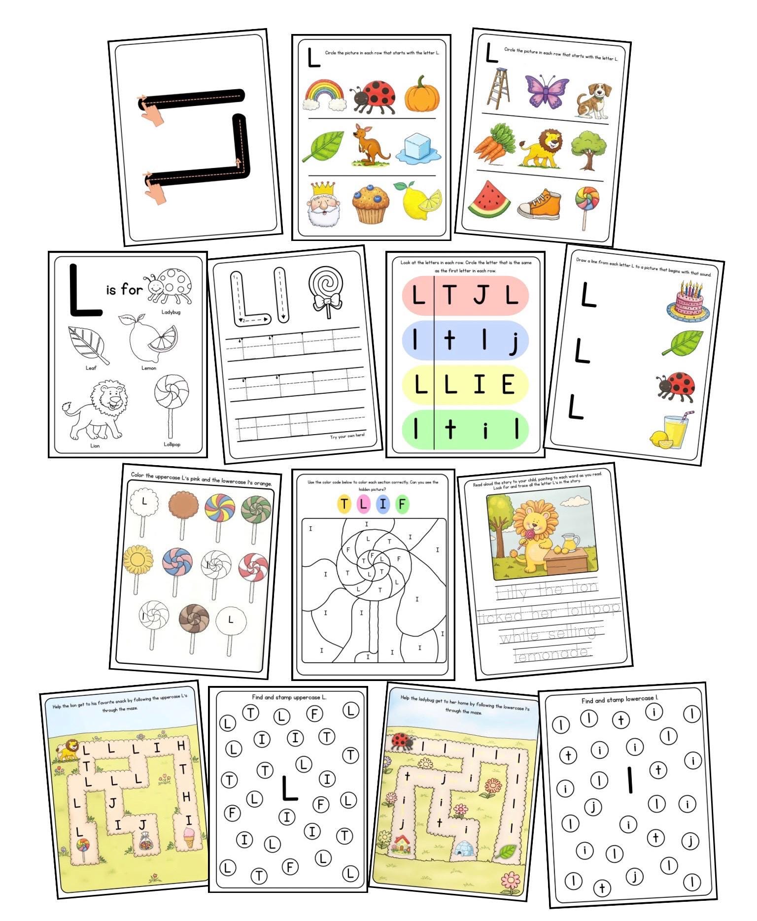 Letter L Preschool Worksheet Packet: Fun Learning Activity (digital ...