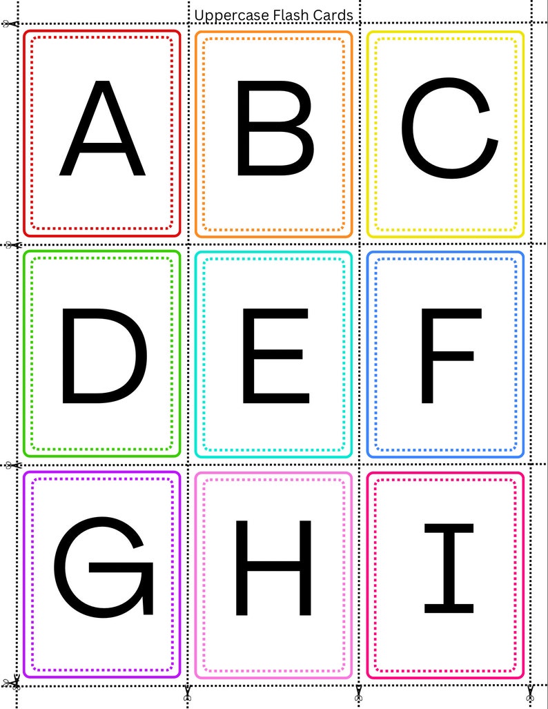 Preschool Alphabet Flash Cards: Uppercase & Lowercase (digital Download ...