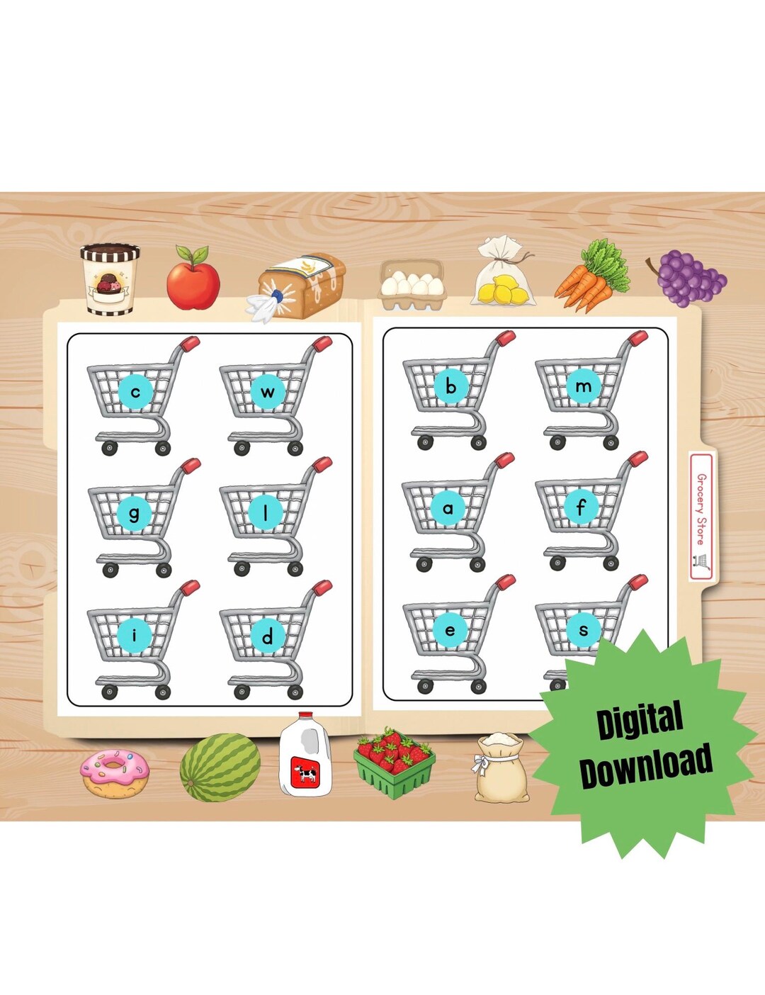 Preschool Letter Sounds File Folder Game | Phonics Learning Game ...