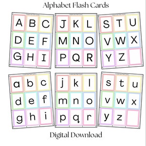 Preschool Alphabet Flash Cards: Uppercase & Lowercase (digital Download ...