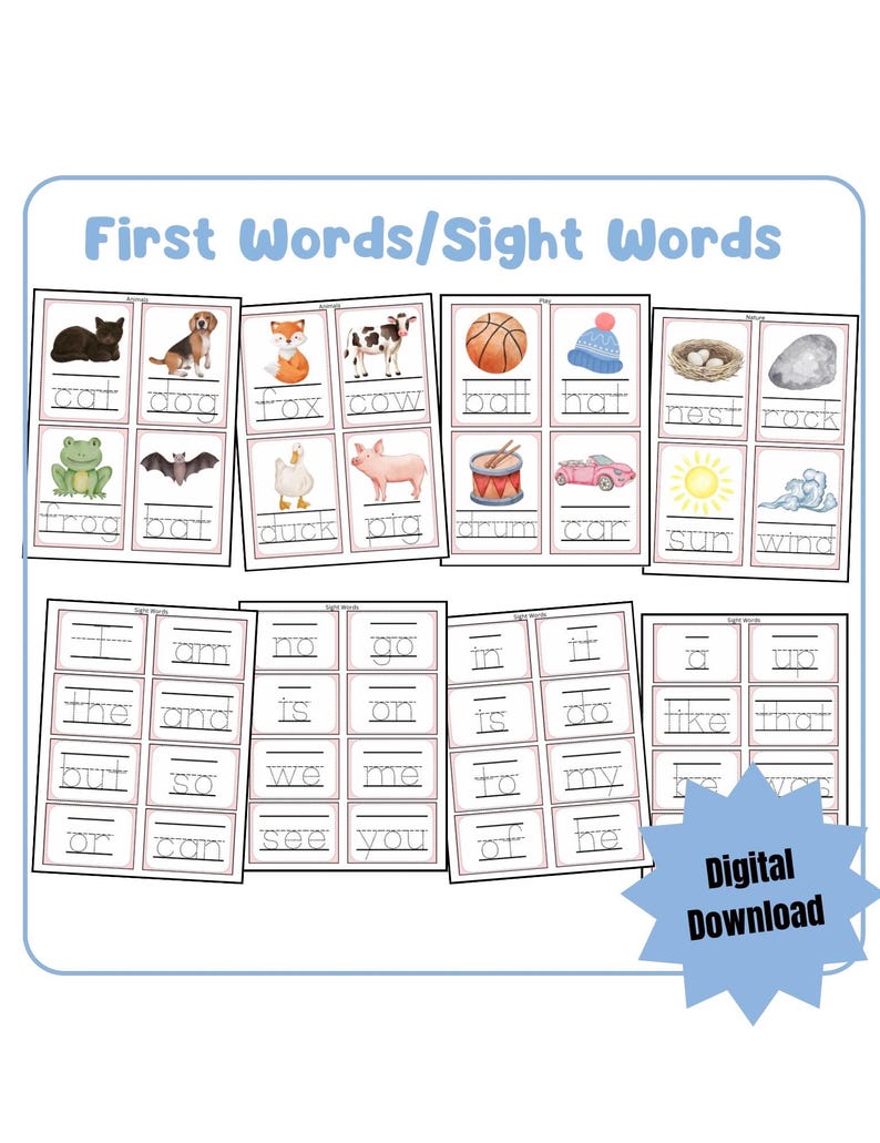 Sight Words Flashcards: Preschool & Kindergarten Writing Practice ...