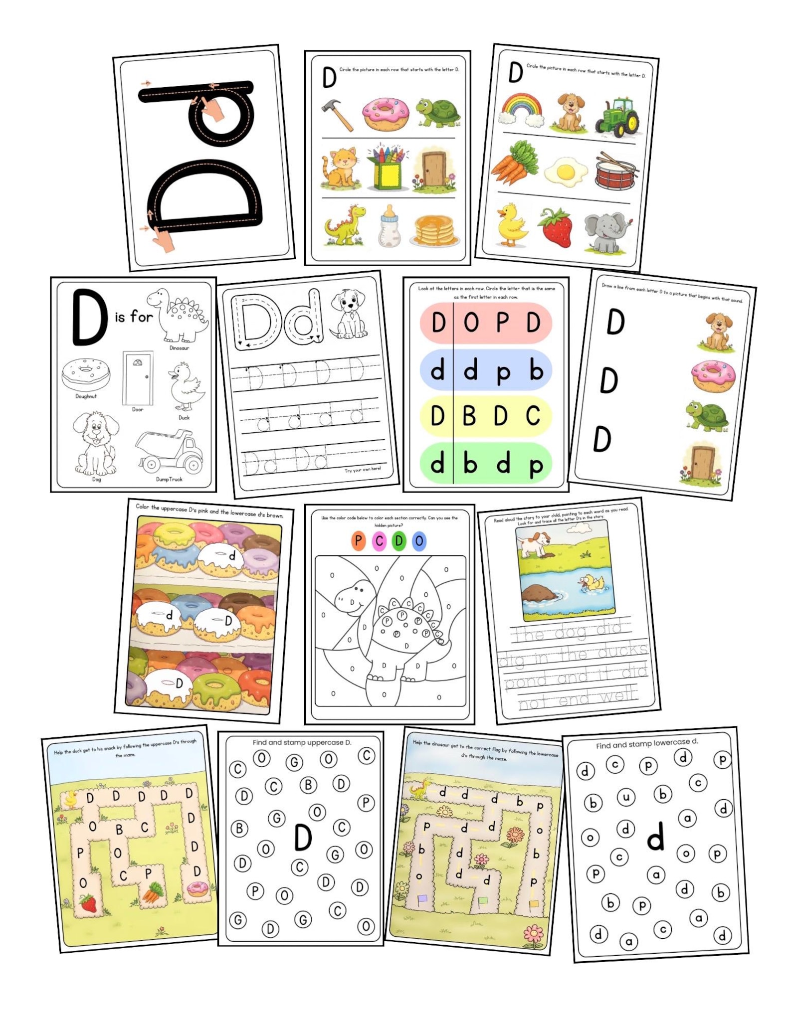 Letter D Preschool Worksheet Packet: Alphabet ABC Fun (digital Download ...