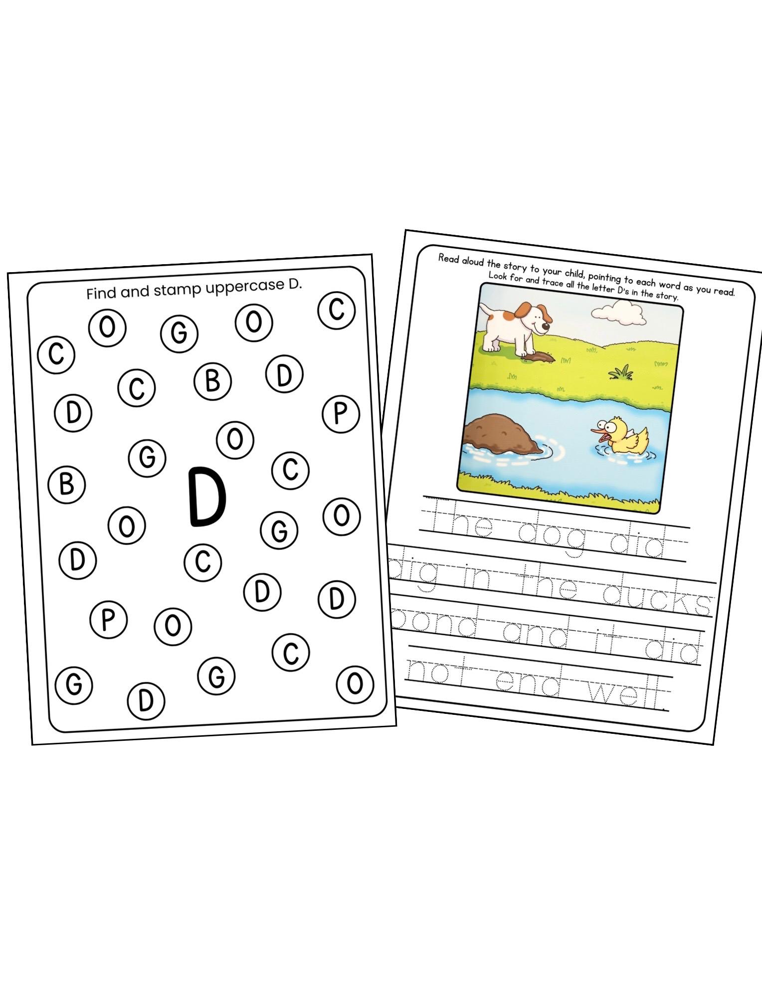 Letter D Preschool Worksheet Packet: Alphabet ABC Fun (digital Download ...