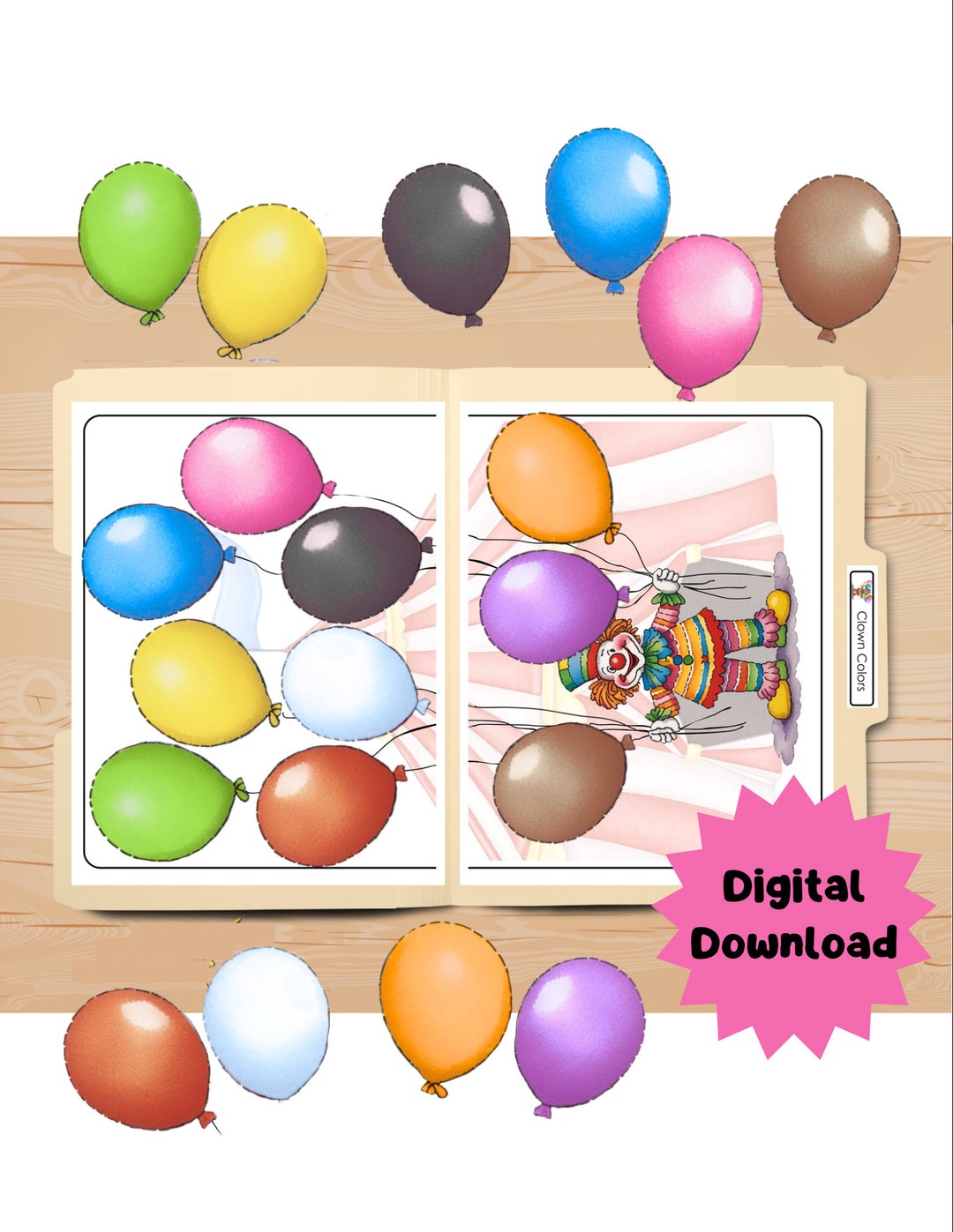 Colors Preschool File Folder Game for Color Recognition Preschool ...