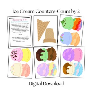 Ice Cream Counters: Preschool Math Activity (digital Download) - Etsy