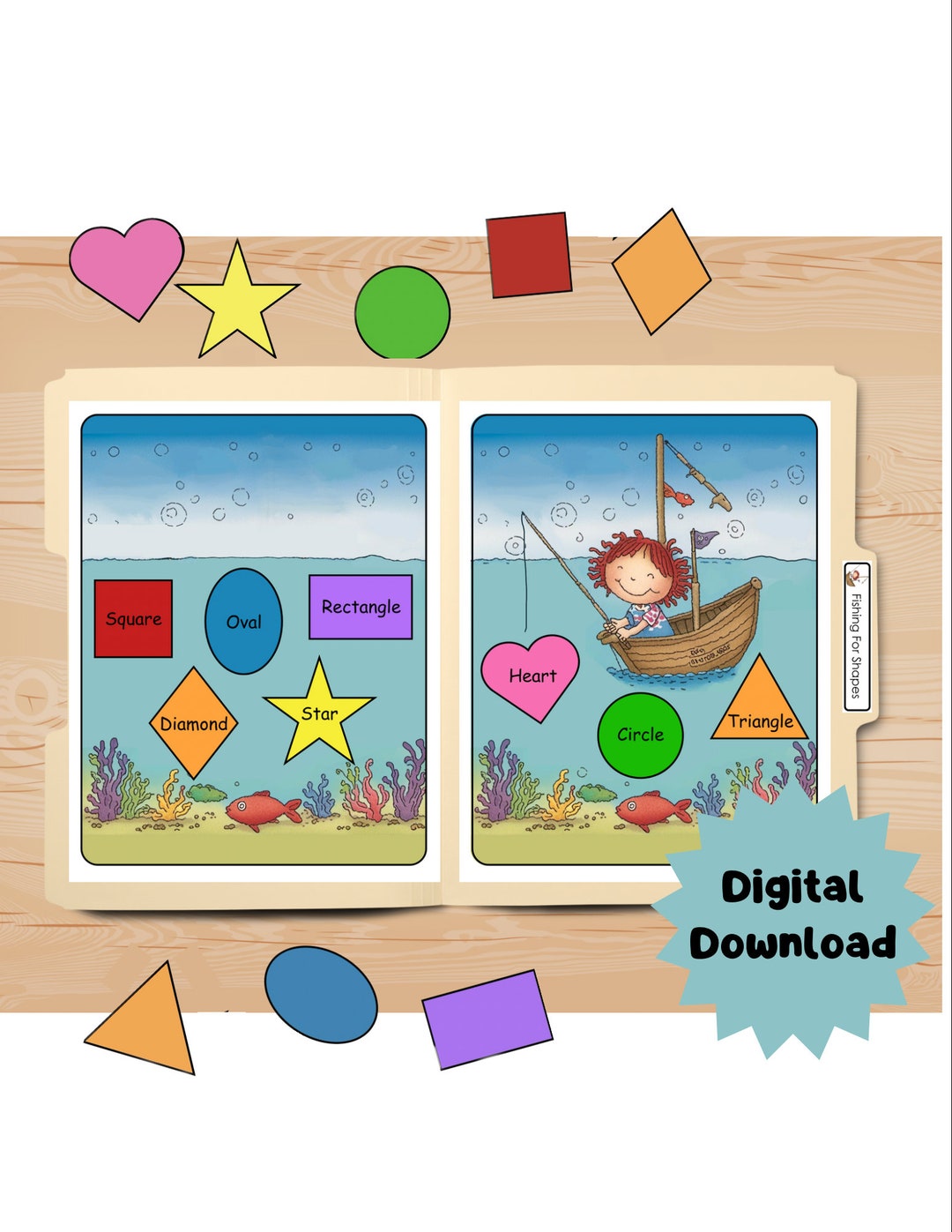 Shapes File Folder Activity for Preschool Classroom Printable ...