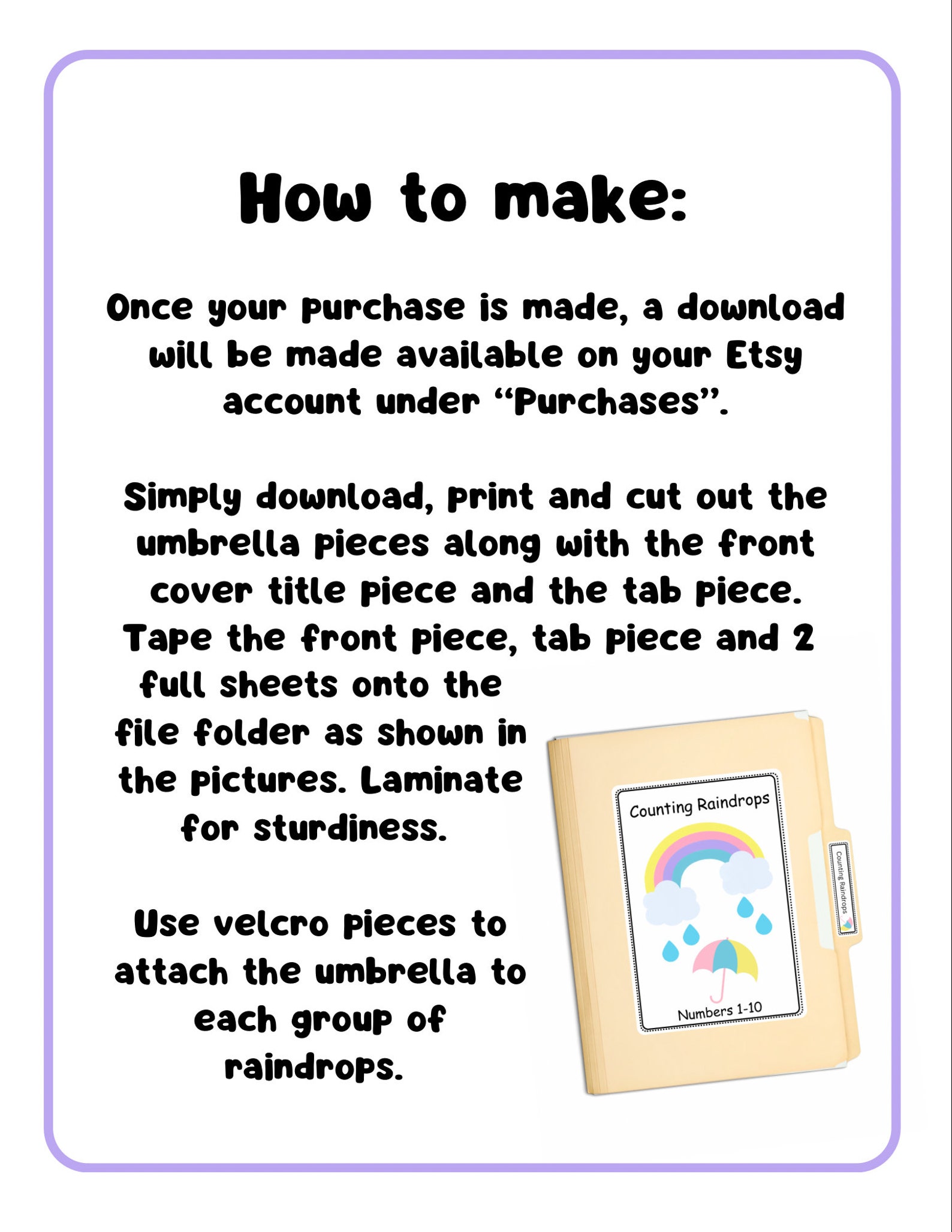 Counting Preschool File Folder Game for Weather Preschool Homework ...