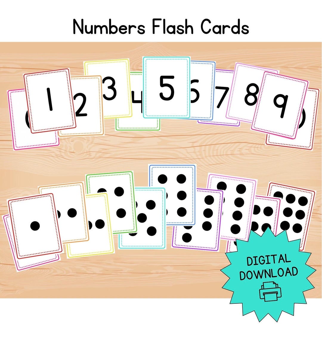 Preschool Numbers Flash Cards: Counting & Correspondence (digital ...
