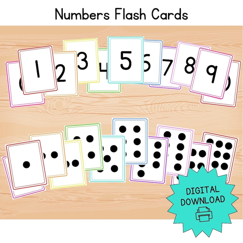 Number Flash Cards - Etsy