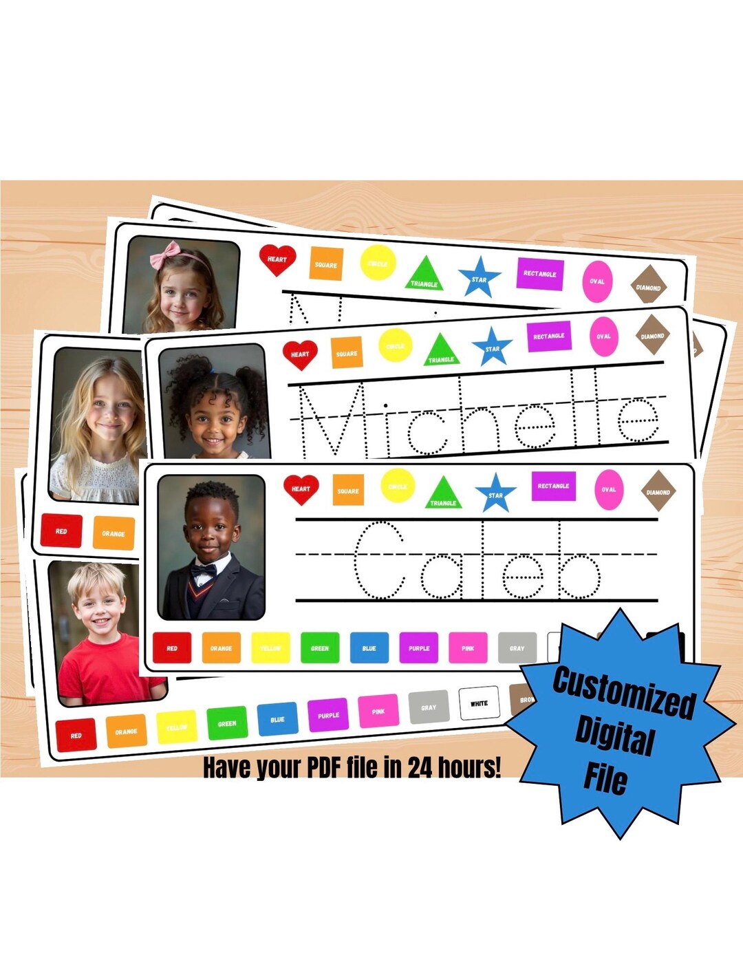 Personalized Name Cards Digital File First Name & Last Name Custom Made ...