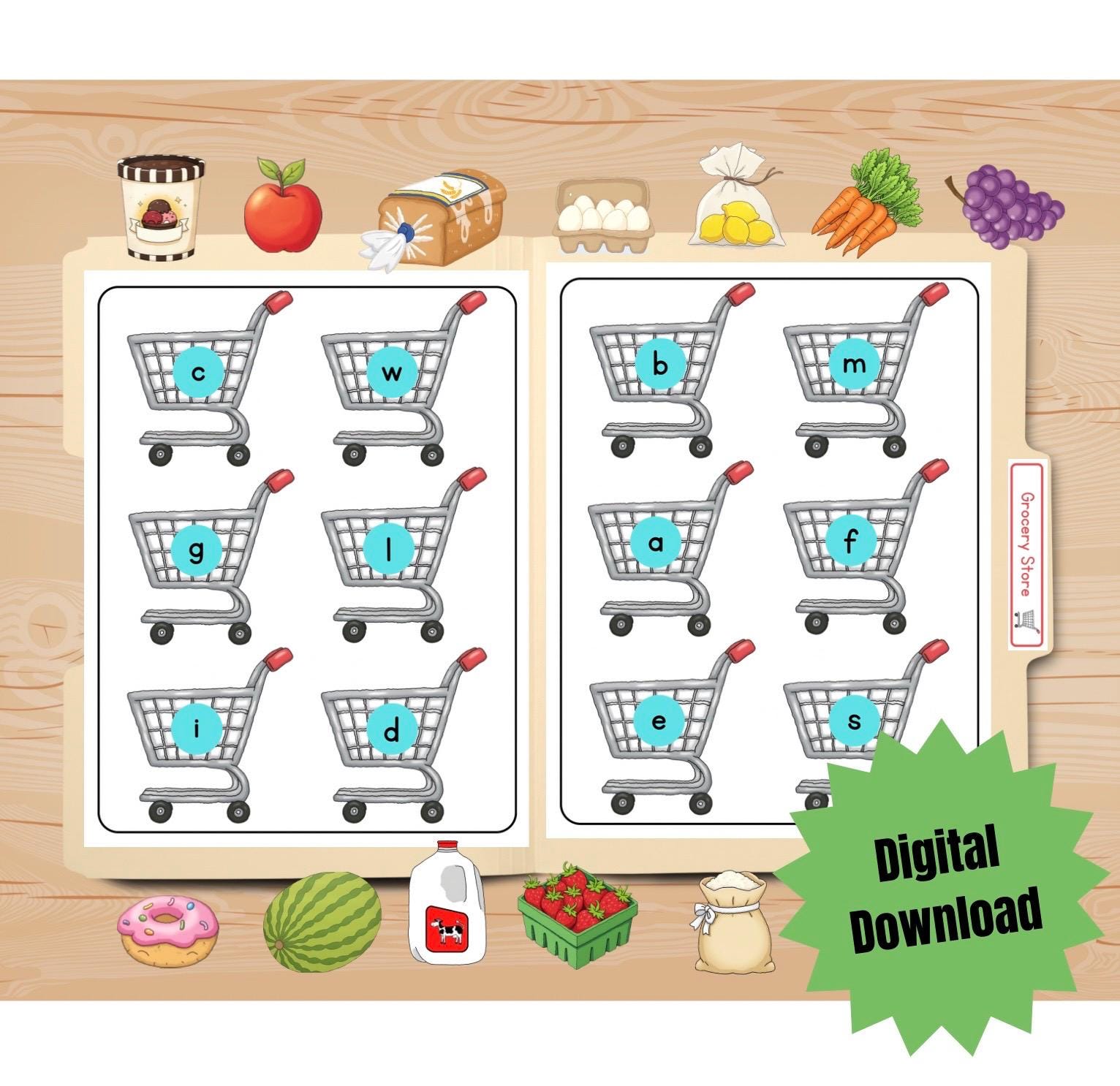 File Folder Games Bundle – Preschool Math & Literacy Centers – Numbers ...