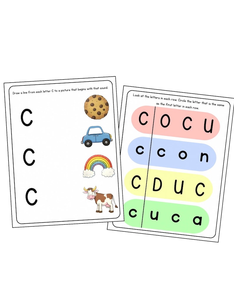 Letter C Preschool Worksheet Packet: Fun Alphabet Learning Activity ...