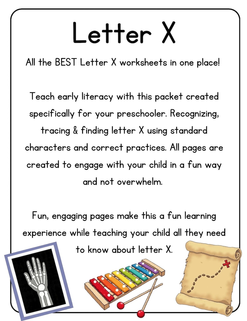 Letter X Preschool Worksheet Packet: Fun Learning Activities - Etsy