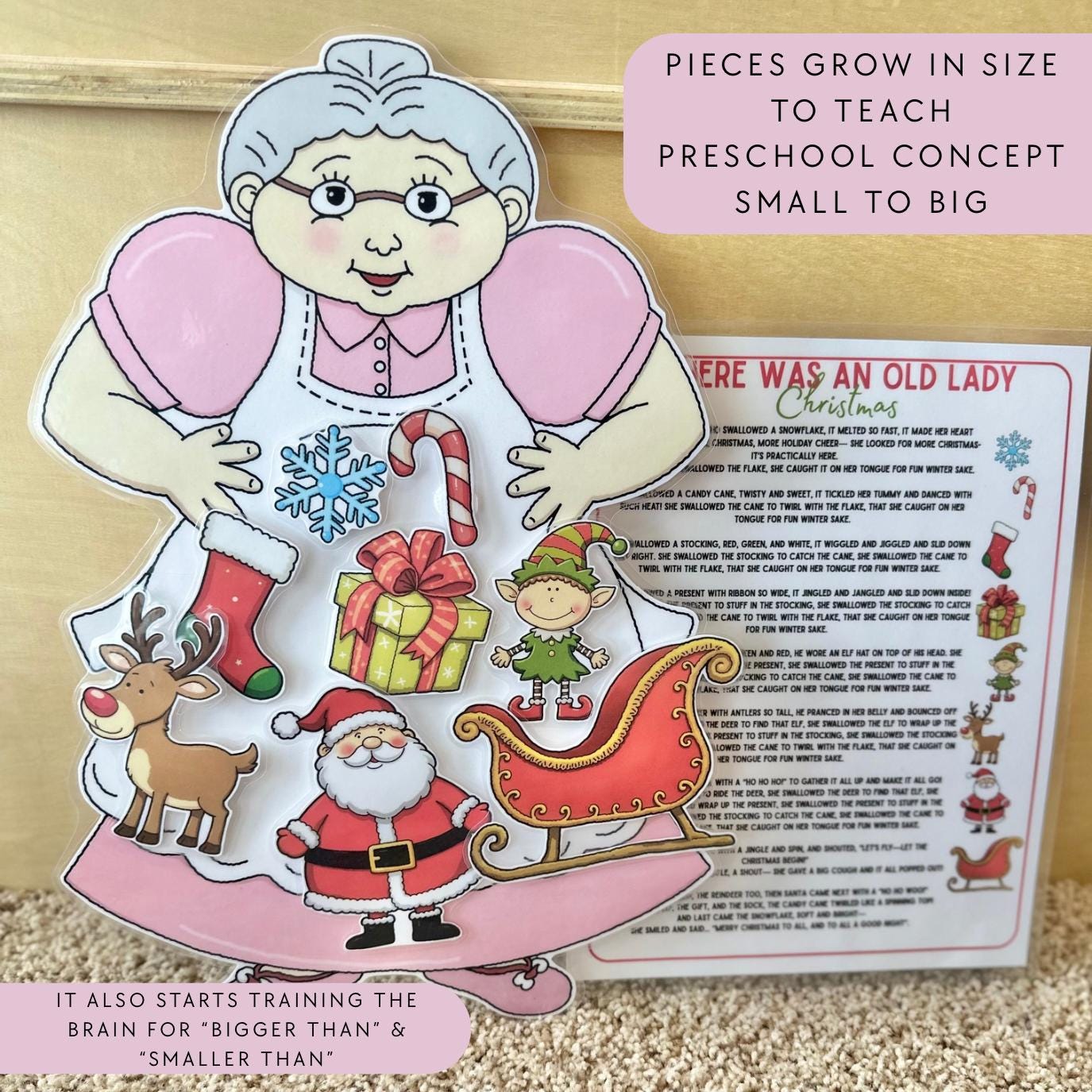 Old Lady Who Swallowed a Fly Story Visual Set: Laminated Preschool ...