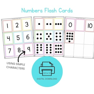 Preschool Numbers Flash Cards: Counting & Correspondence (digital ...