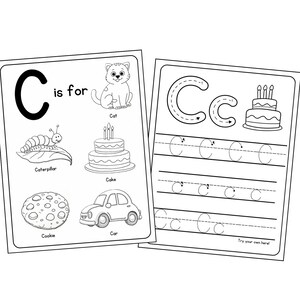 Letter C Preschool Worksheet Packet: Fun Alphabet Learning Activity ...