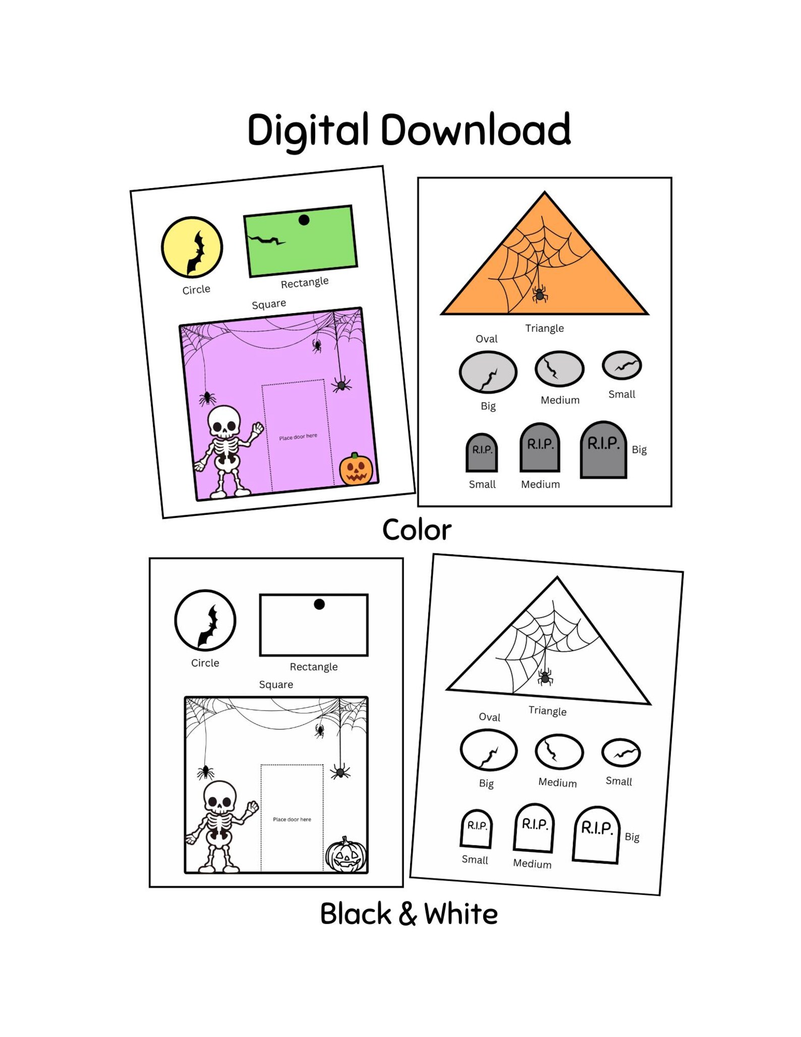 Haunted House Cutting Shapes: Preschool Halloween Activity (printable ...