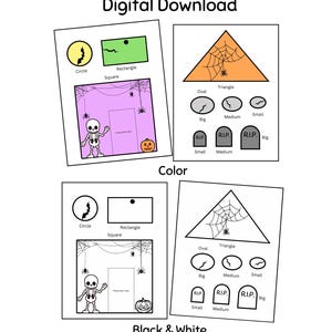 Haunted House Cutting Shapes: Preschool Halloween Activity (printable ...