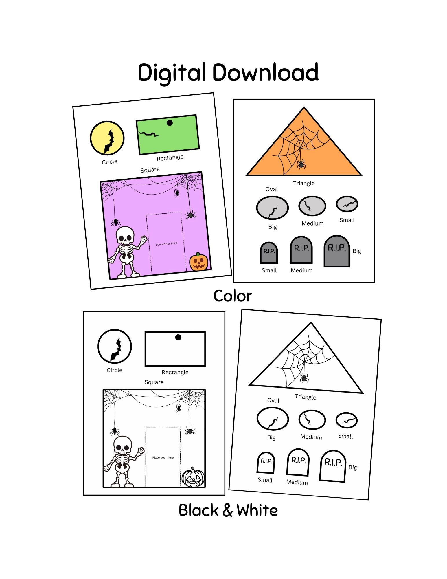 Haunted House Cutting Shapes: Preschool Halloween Activity (printable ...