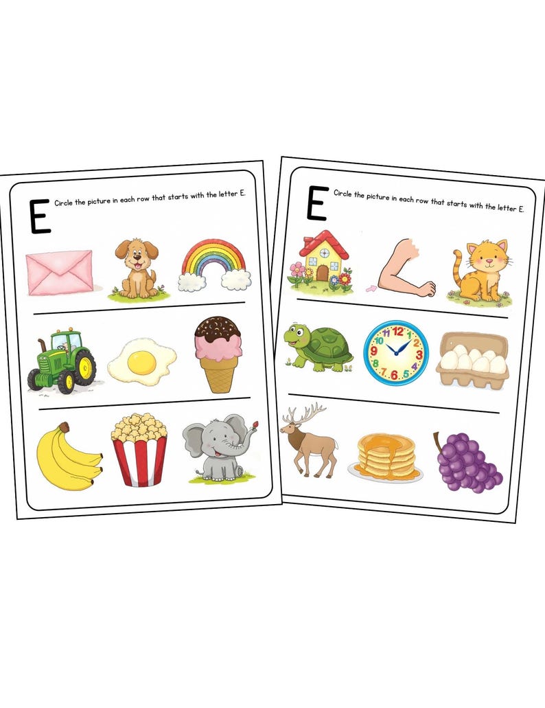 Letter E Preschool Worksheet Packet: Fun Learning Printables (digital ...