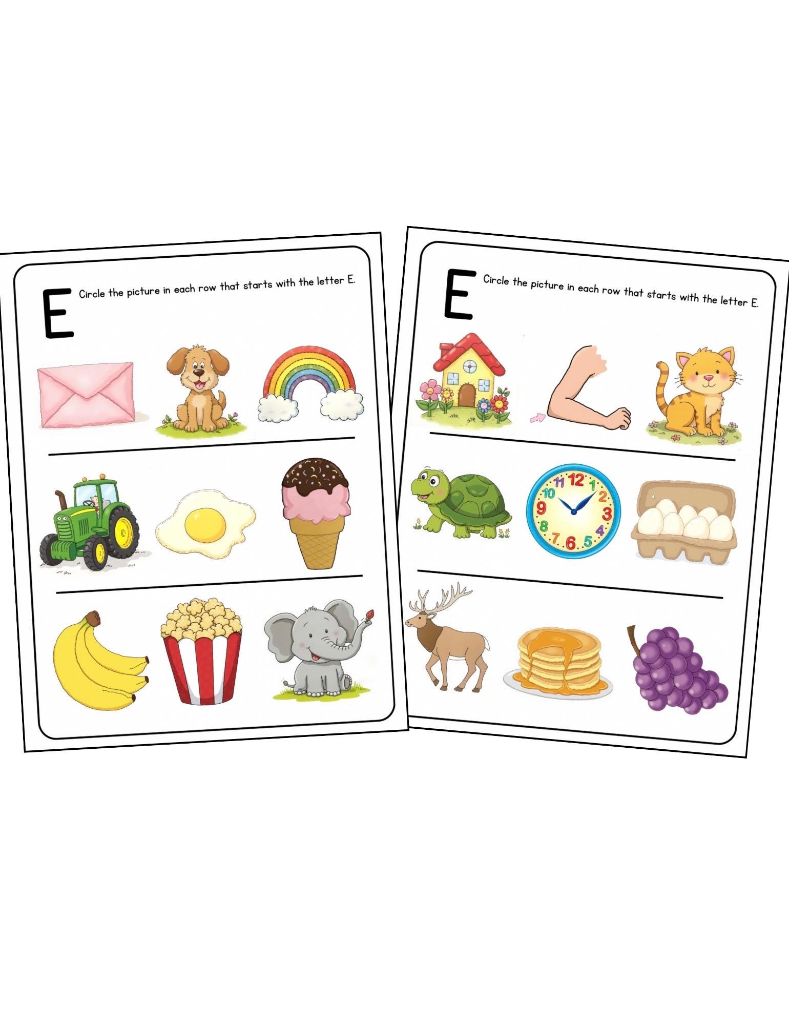 Letter E Preschool Worksheet Packet: Fun Learning Printables (digital ...