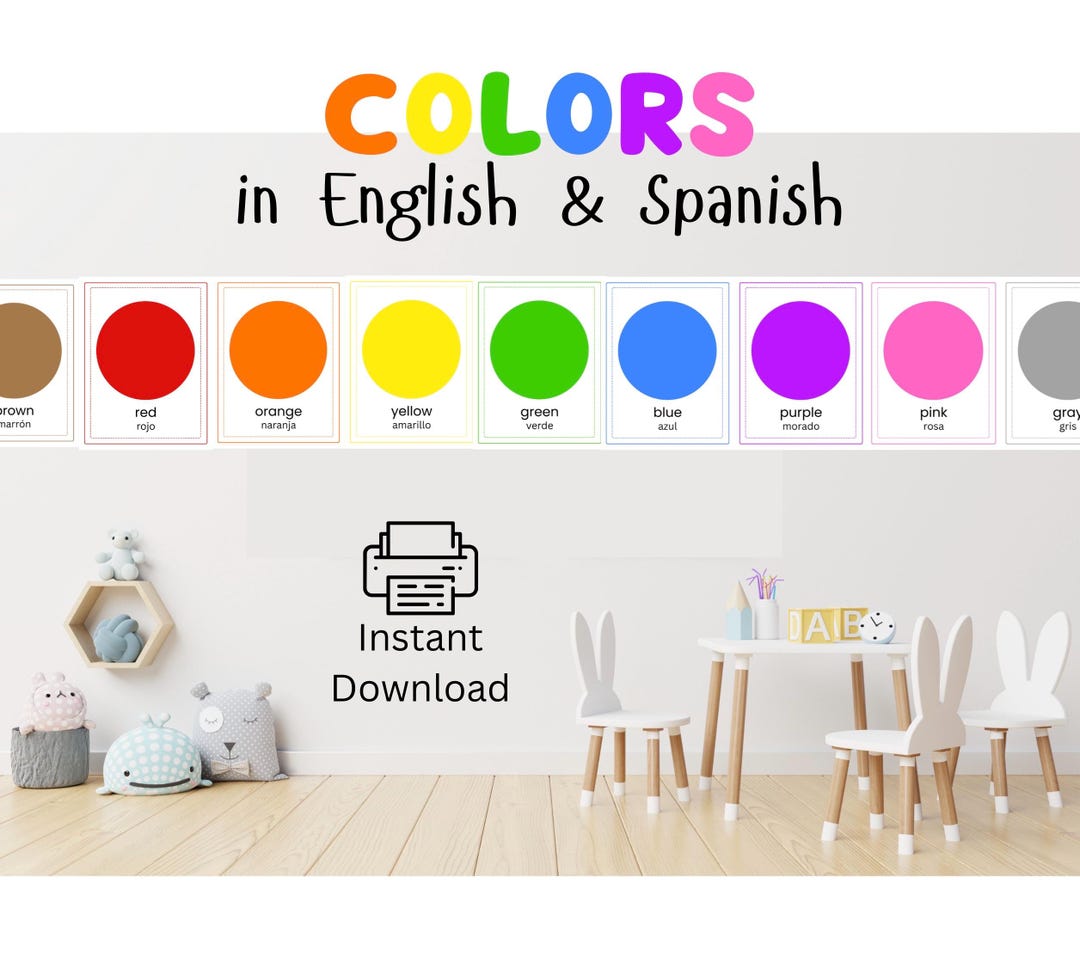 Printable Preschool Color Posters | English, Spanish Bilingual ...