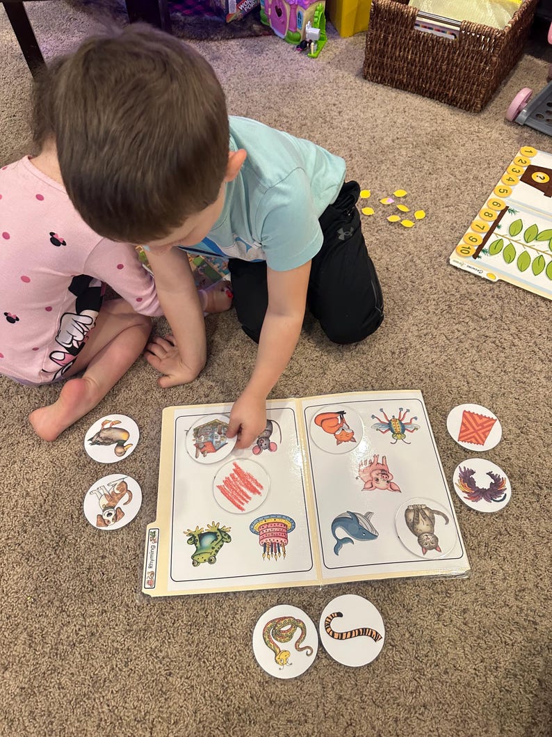 Rhyming Words File Folder Game: Preschool Phonemic Activity (digital ...