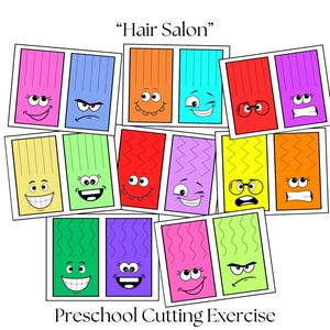 Hair Salon Scissor Skills Activity: Fine Motor Practice | Fun Preschool ...