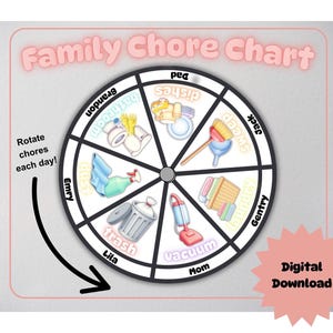 Rotating Family Chore Chart | EASY Spring Cleaning Organizer | Family ...