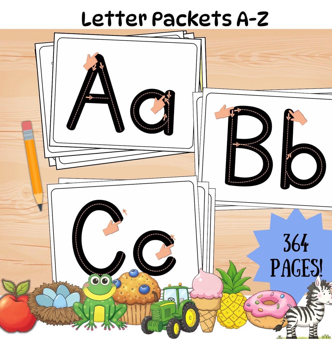 Alphabet Letter Worksheets A-Z Bundle: Preschool Learning Packets (PDF ...