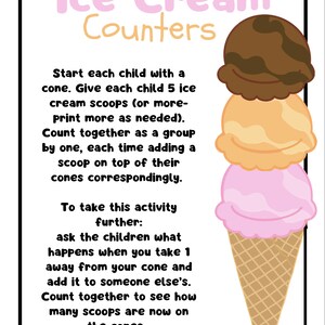Ice Cream Counters: Preschool Math Activity (digital Download) - Etsy