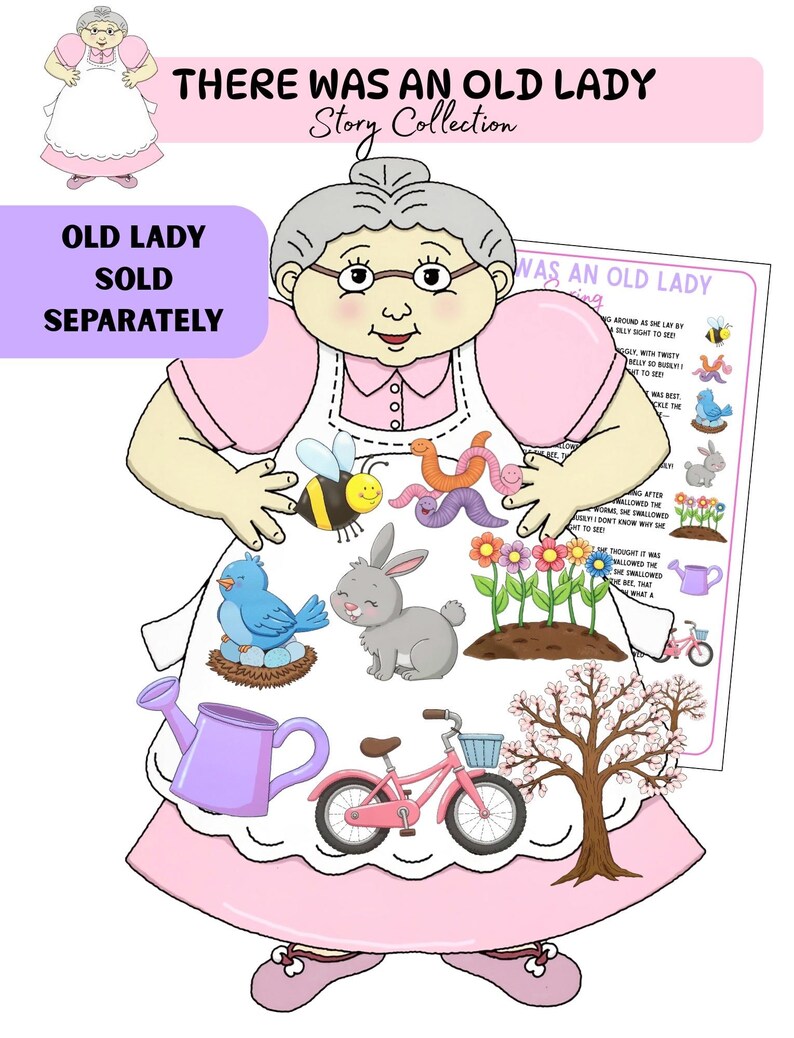 SPRING Add-on for “there Was an Old Lady Who Swallowed…” Story ...