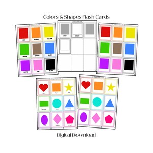 Preschool Colors & Shapes Flash Cards: Homeschool Learning (digital ...