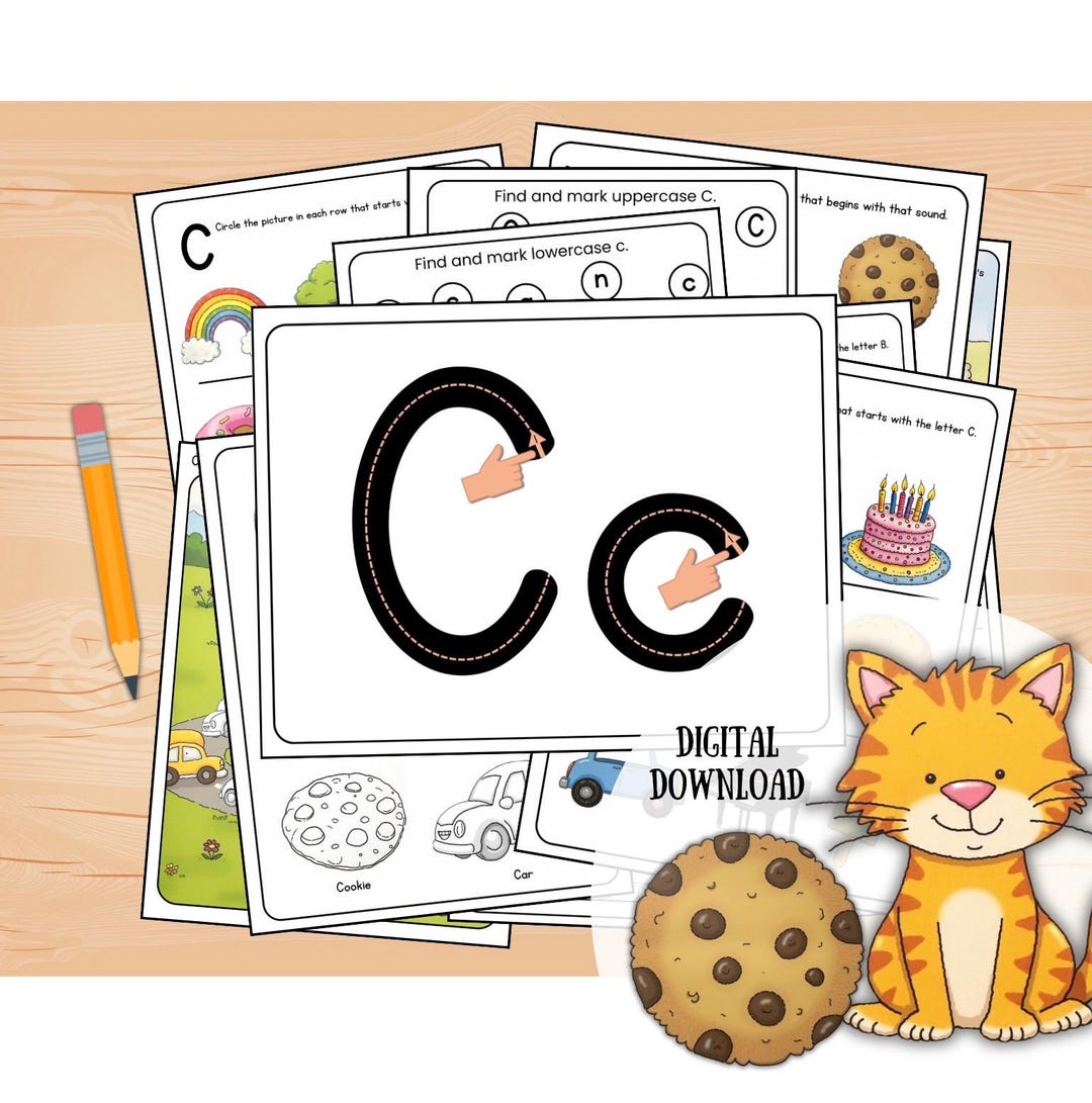 Letter C Preschool Worksheet Packet: Fun Alphabet Learning Activity ...