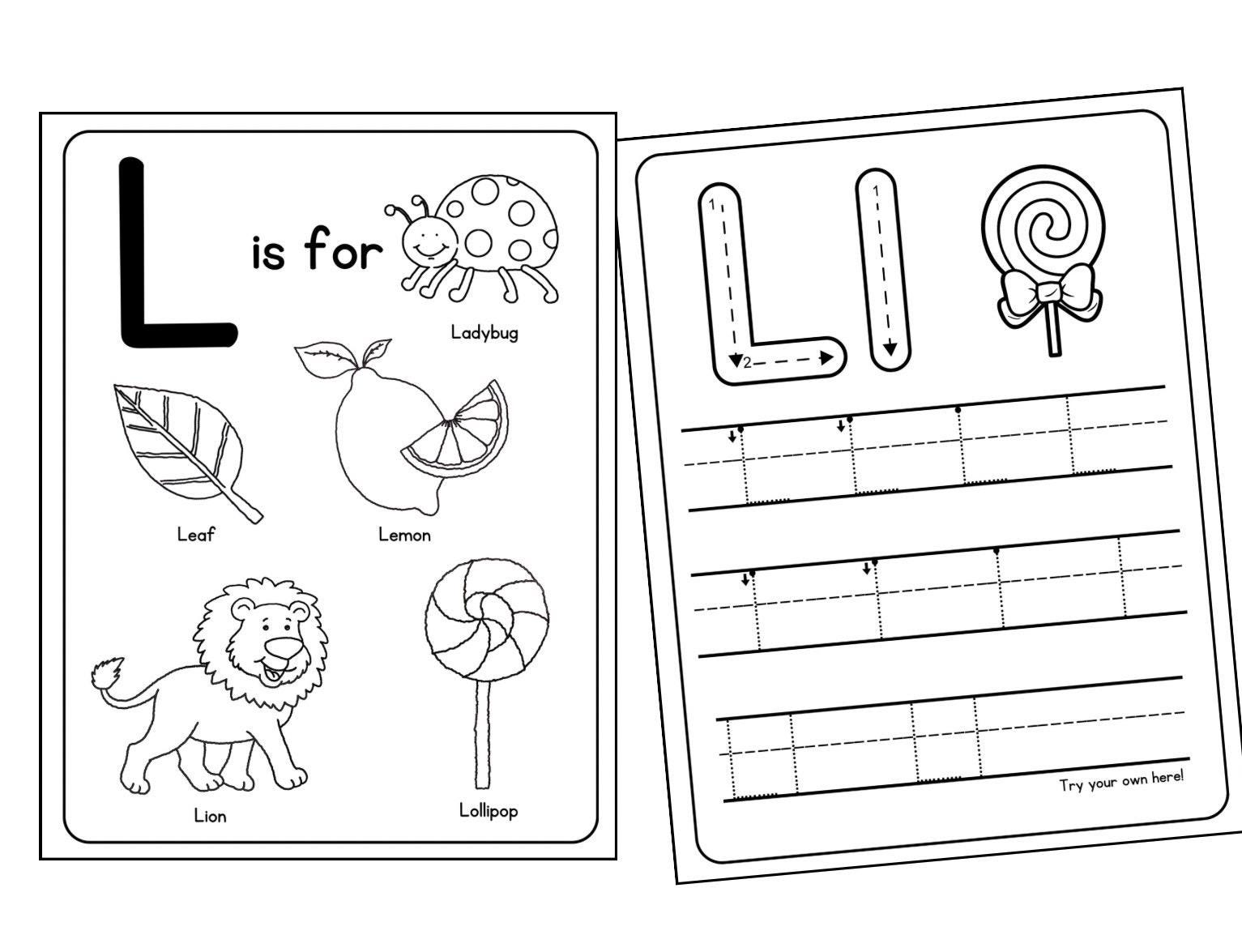 Letter L Preschool Worksheet Packet: Fun Learning Activity (digital ...