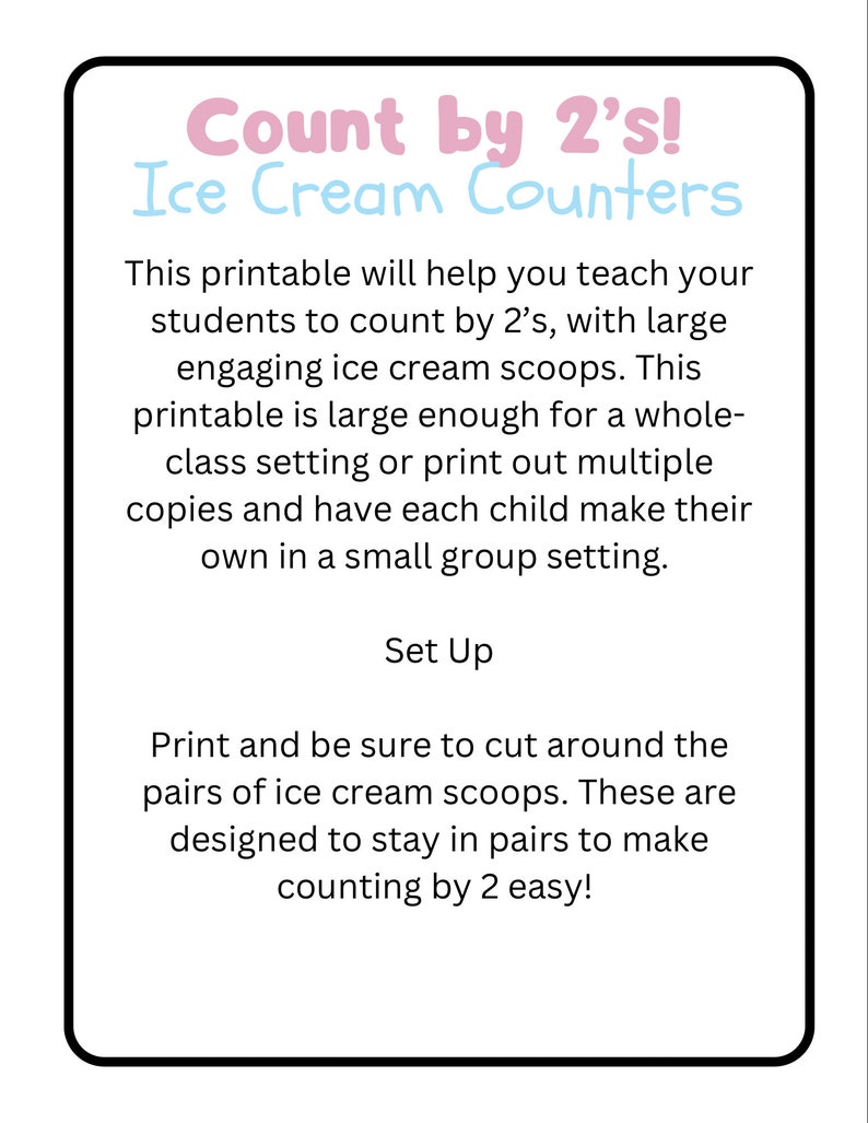 Ice Cream Counters: Preschool Math Activity (digital Download) - Etsy