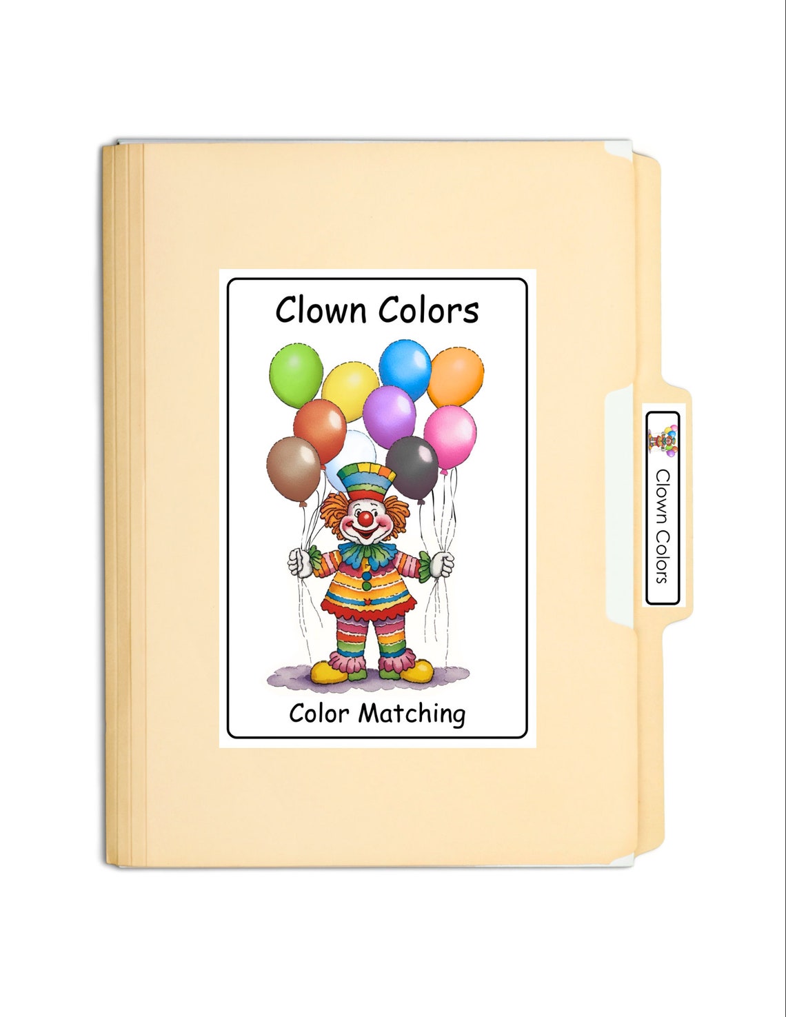 Colors Preschool File Folder Game for Color Name Recognition Preschool ...