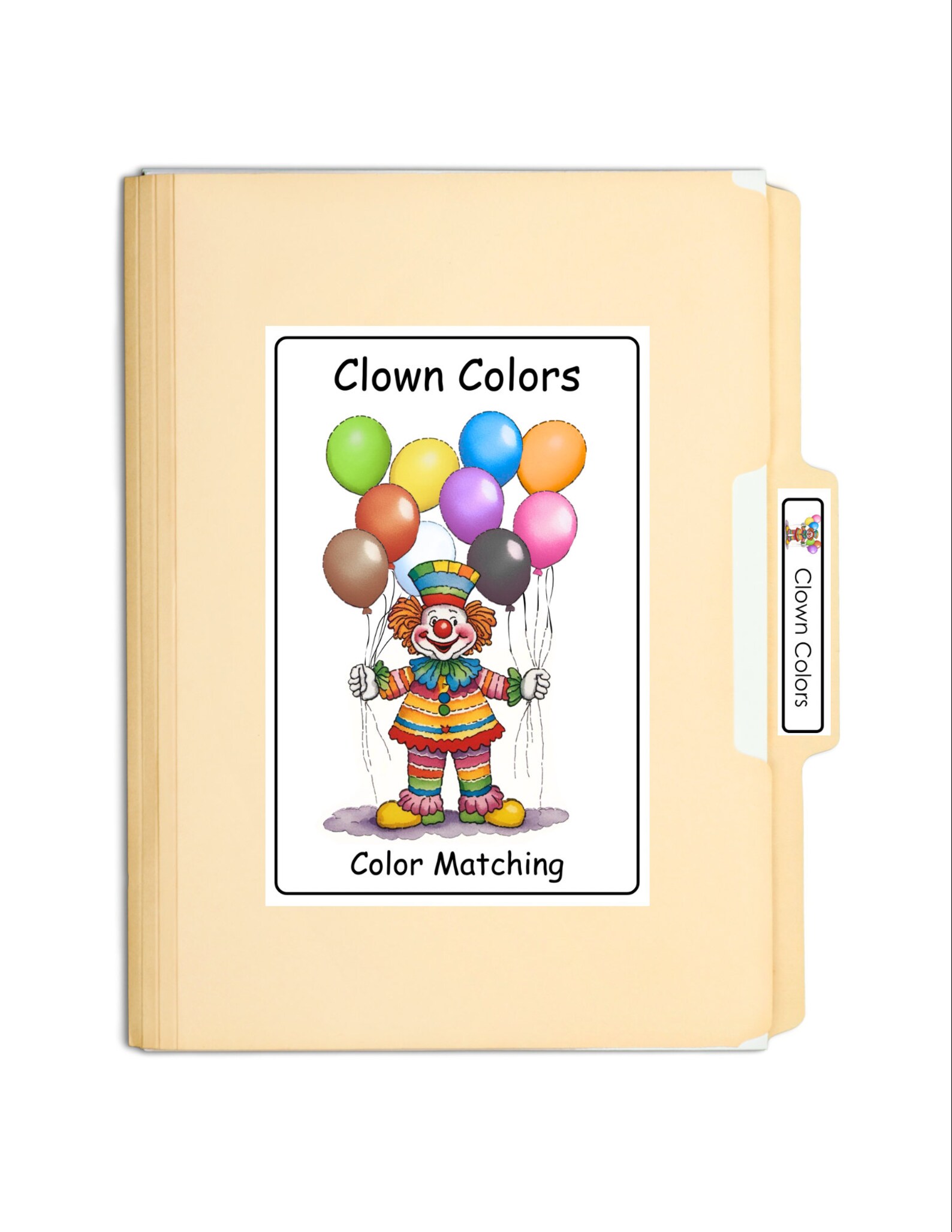 Colors Preschool File Folder Game for Color Recognition Preschool ...