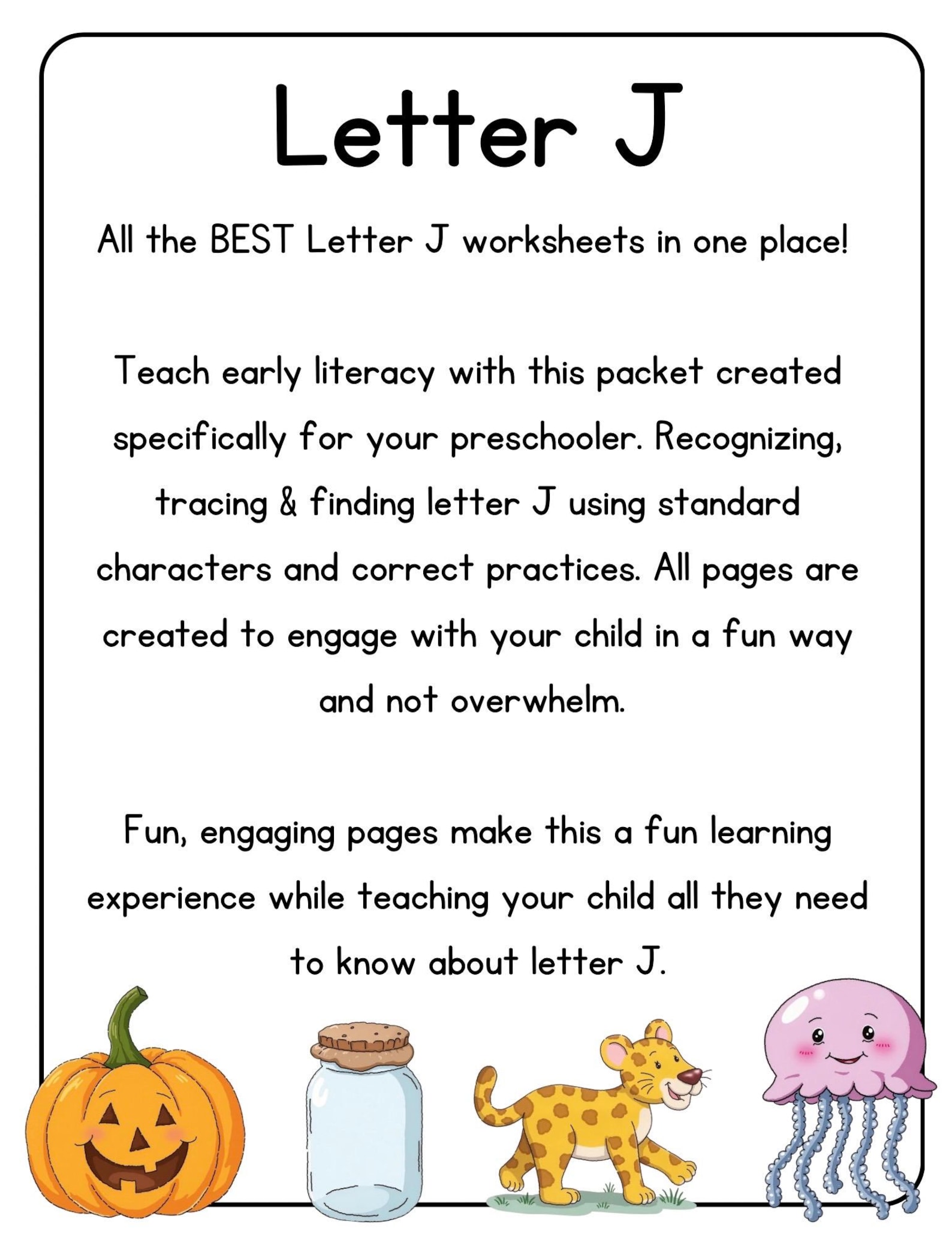 Letter J Preschool Worksheets | THE BEST Preschool Packet for Learning ...