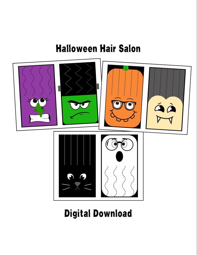 Halloween Hair Salon Cutting Practice: Preschool Scissor Skills ...