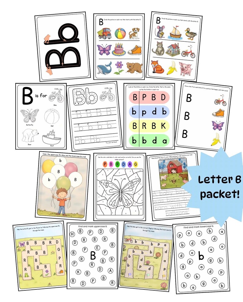 Alphabet Letter Worksheets A-Z Bundle: Preschool Learning Packets (PDF ...