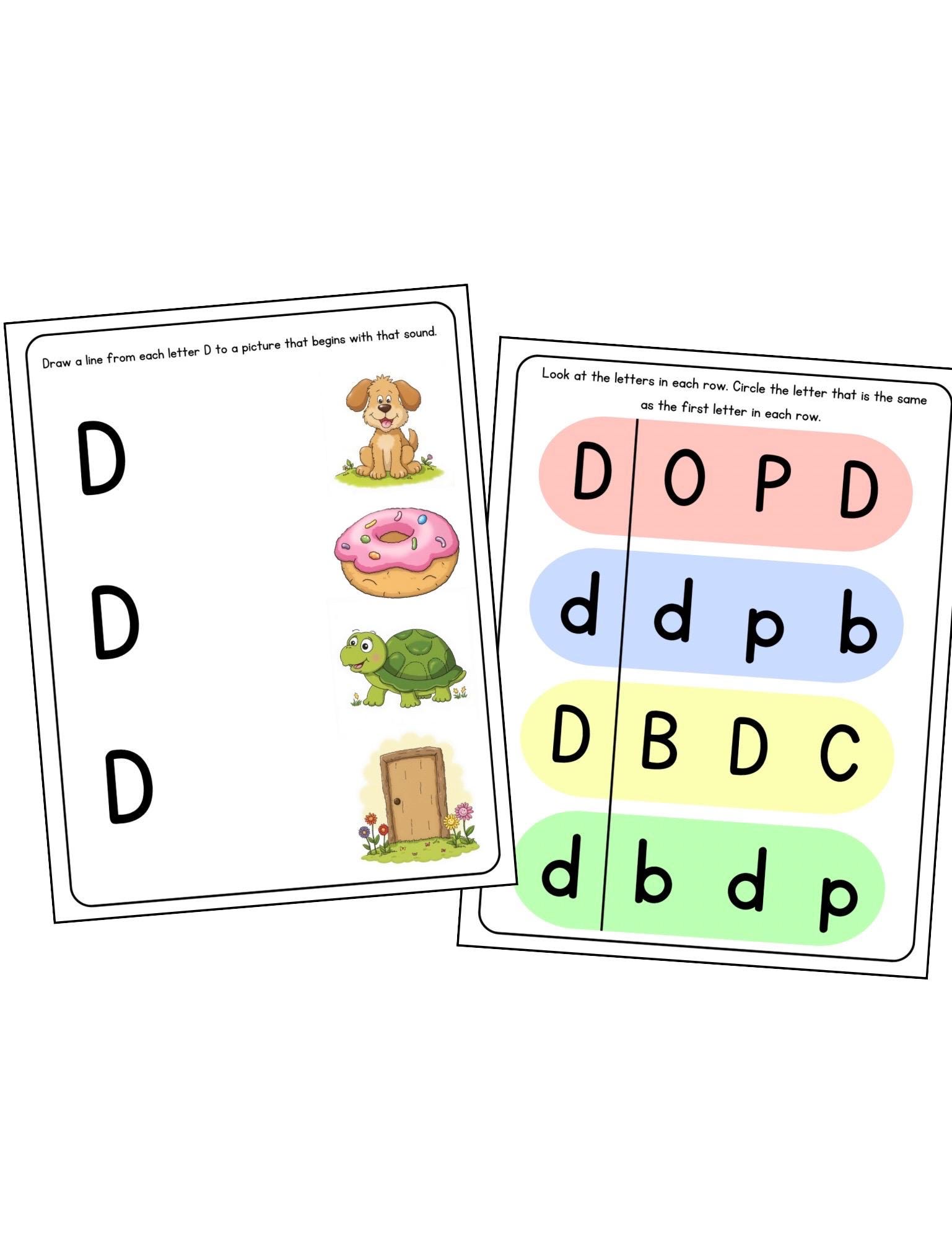 Letter D Preschool Worksheet Packet: Alphabet ABC Fun (digital Download ...
