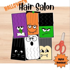 Halloween Hair Salon Cutting Practice: Preschool Scissor Skills ...